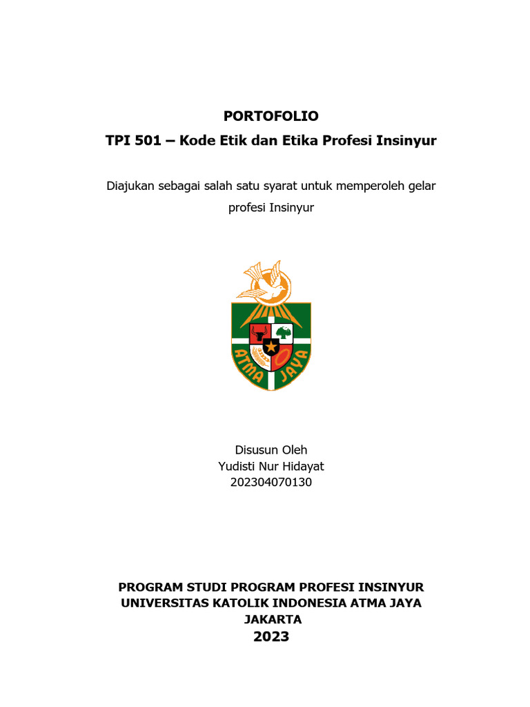 Kode Etik Profesi Insinyur: Portofolio TPI 501 | PDF