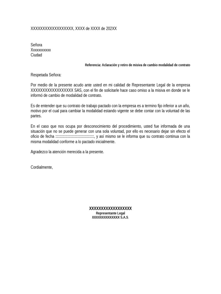 Aclaración sobre contrato laboral | PDF