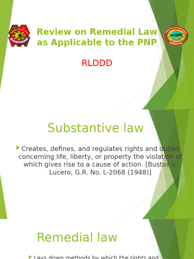 Remedial Law Overview for PNP | PDF | Jurisdiction | Equity (Law)