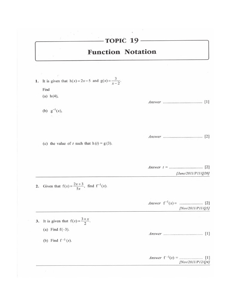 19. Function Notation | PDF
