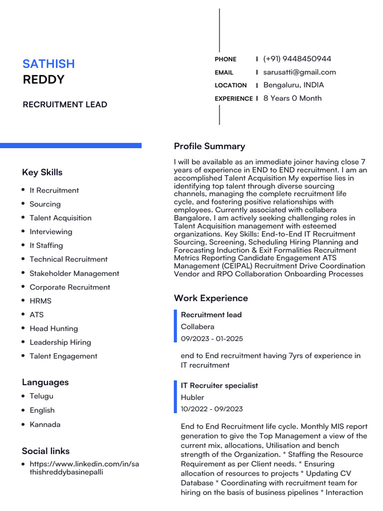 Resume | PDF | Recruitment | Human Resources