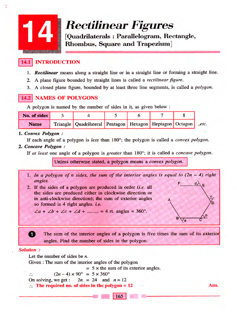 Selina Class 9 Maths Chapter 14 Rectilinear Figures | PDF