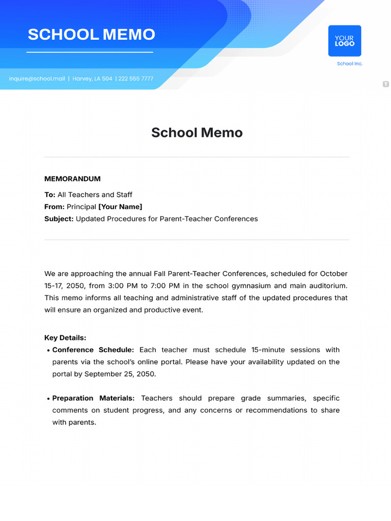 School Memo Example | PDF