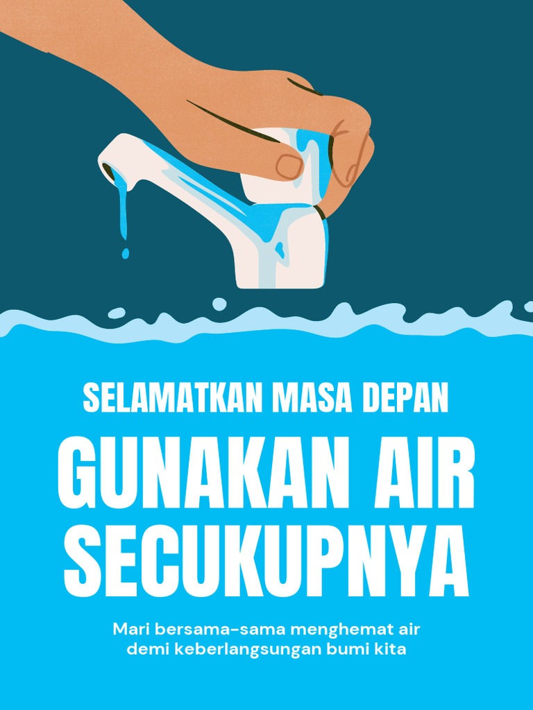 Biru Poster Kampanye Hemat Air | PDF