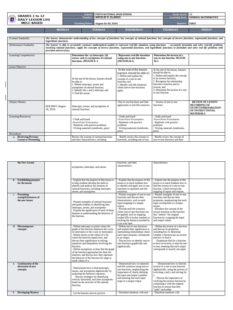gen math blank week 5 | PDF | Function (Mathematics) | Asymptote