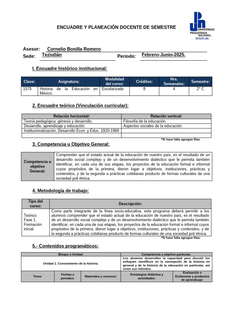 Historia 2C 2025 | PDF | Evaluación | Maestros