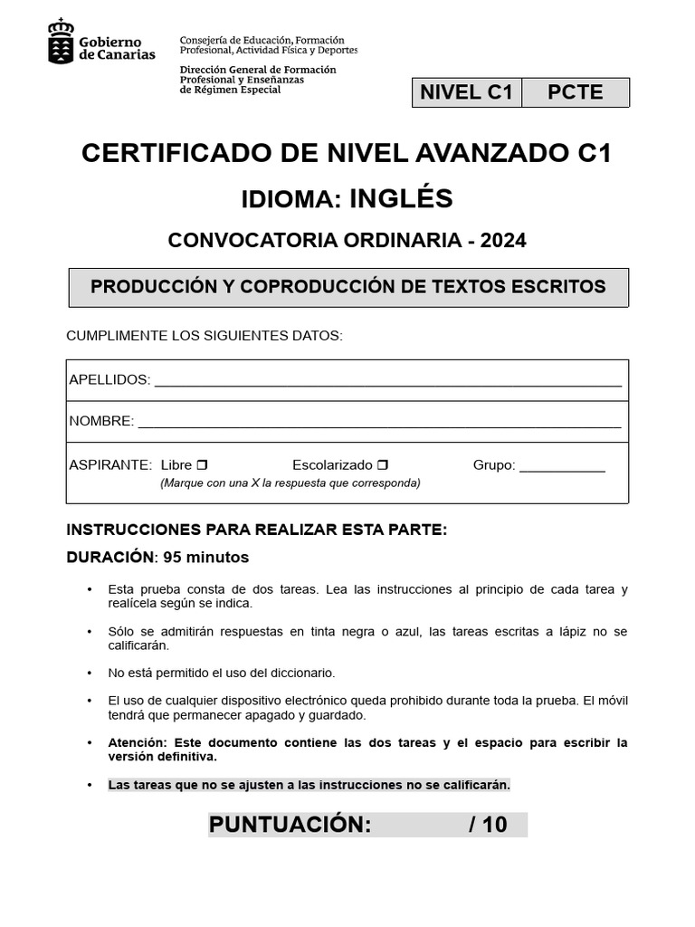 7 Ing c1 Pcte Examen | PDF