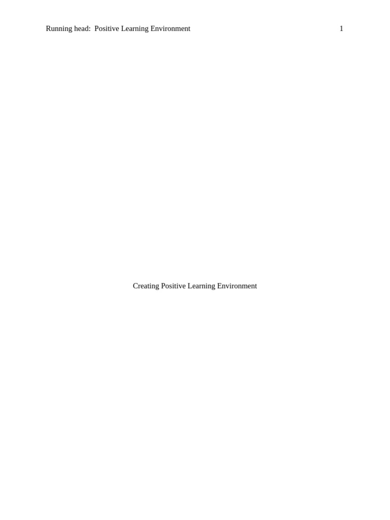 Strategies for a Positive Learning Environment | PDF | Learning | Teachers