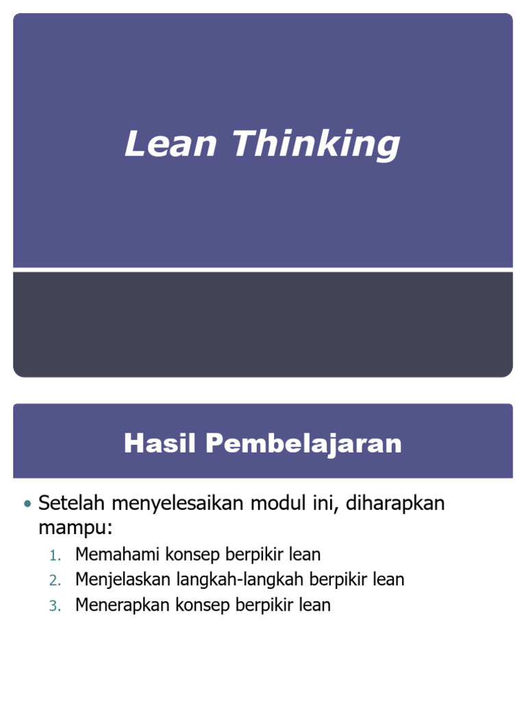 Modul-4 Lean Thinking | PDF