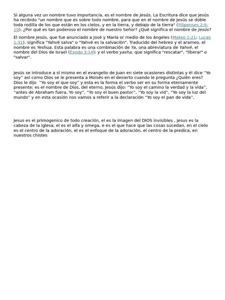 El Significado Del Nombre Jesús Pdf
