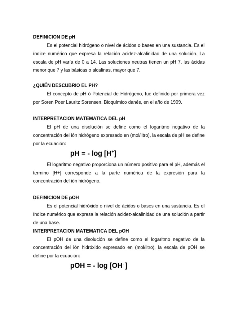 pH y pOH | PDF | Ph | Química