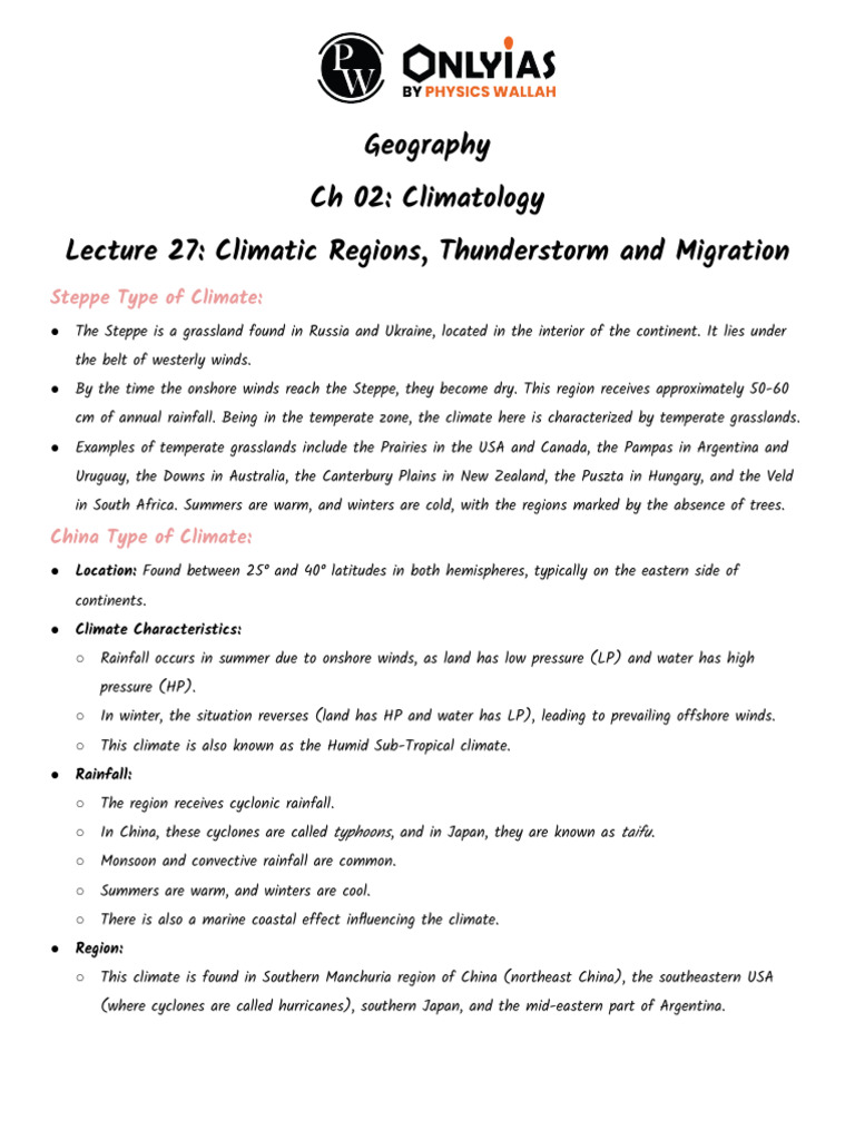 Climatology 27 - Daily Class Notes | PDF | Tornadoes | Thunderstorm