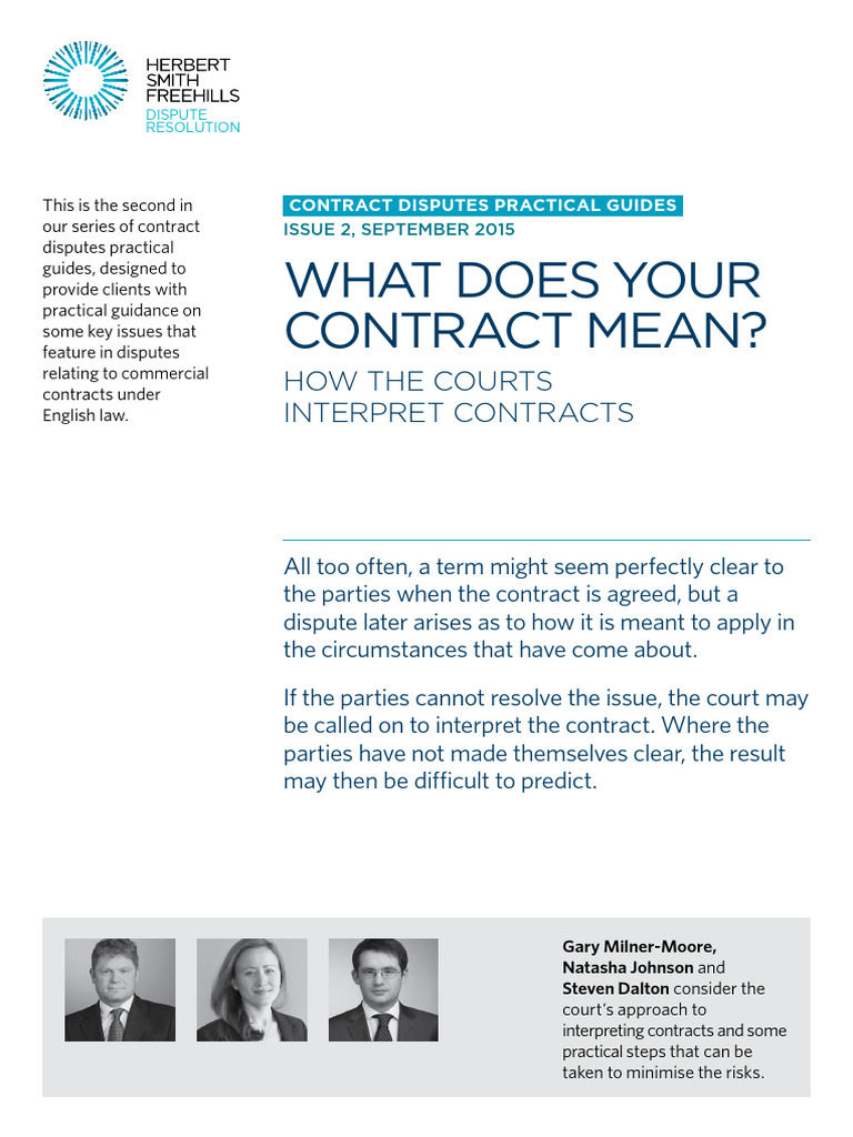 Contract Disputes Practical Guides 2 | PDF | Statutory Interpretation ...