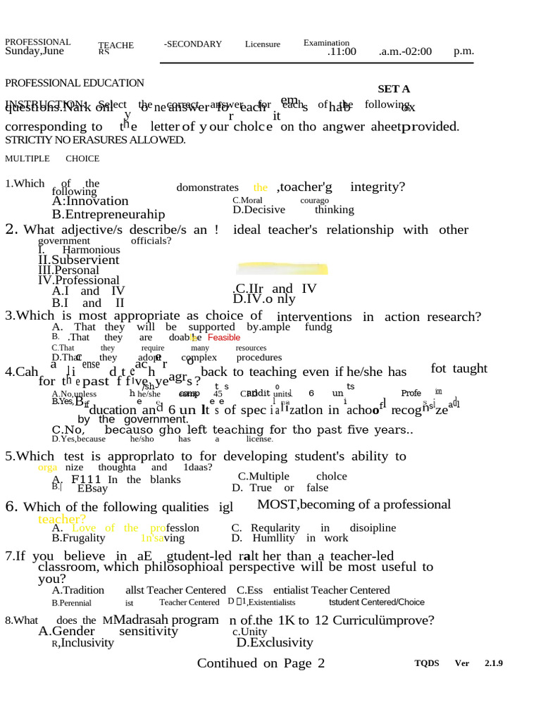 _ACTUAL-ProfEd-JUNE-2023 | PDF | Learning | Educational Assessment