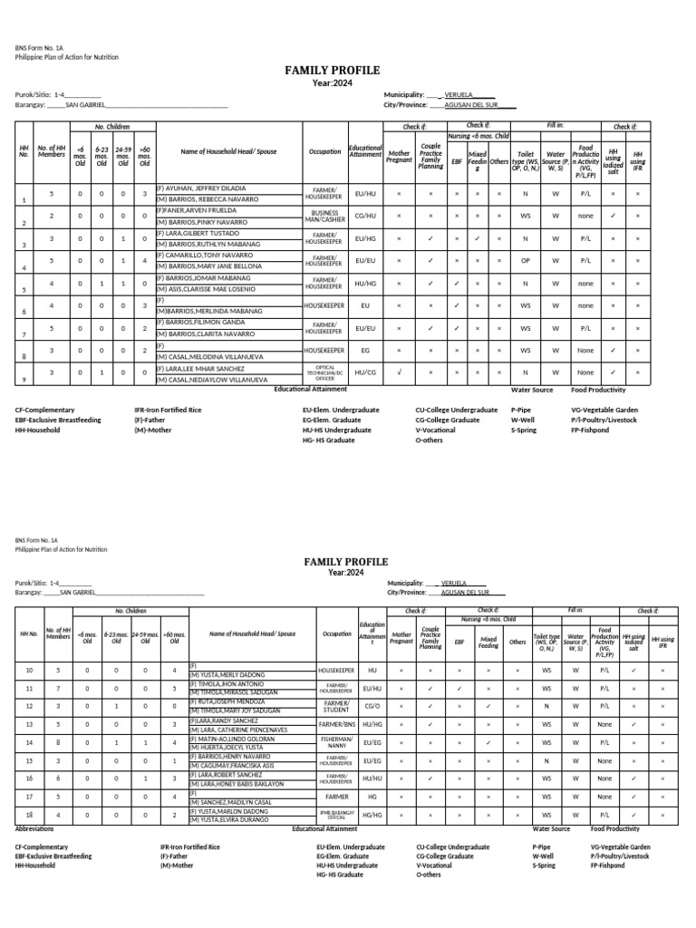 CATHERINE L. Family Profiling 2023 | PDF | Life Skills | Human Life Stages
