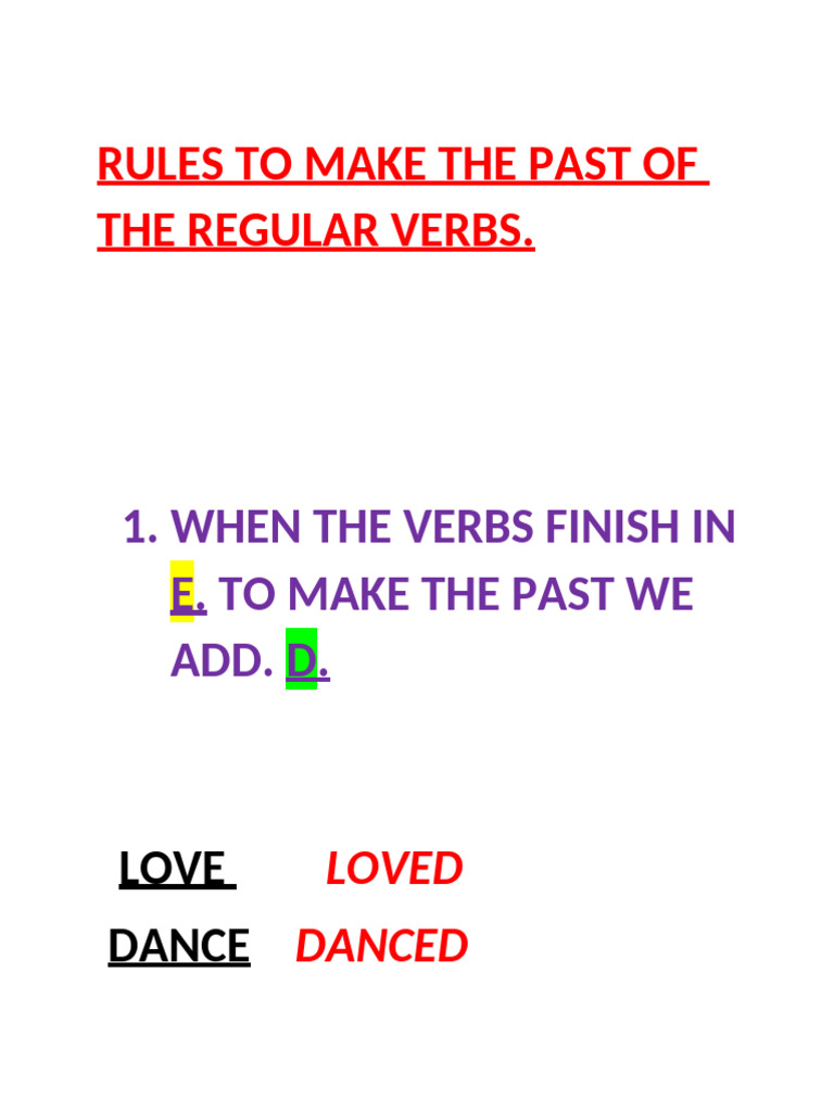 Regular Verbs | PDF