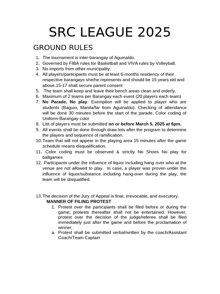 SRC-GROUND-RULES | PDF