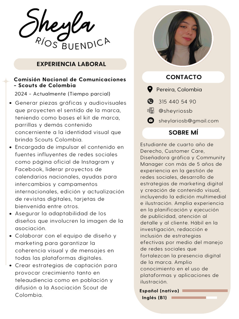 HDV Sheyla Ríos 2025.pdf | PDF | Facebook | Publicidad digital