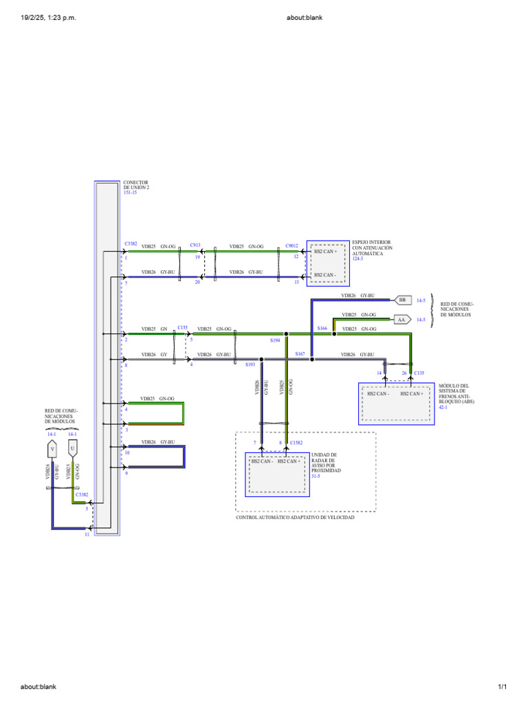Esquema de Cableado Automotriz | PDF | Vehículo de motor | Industria ...