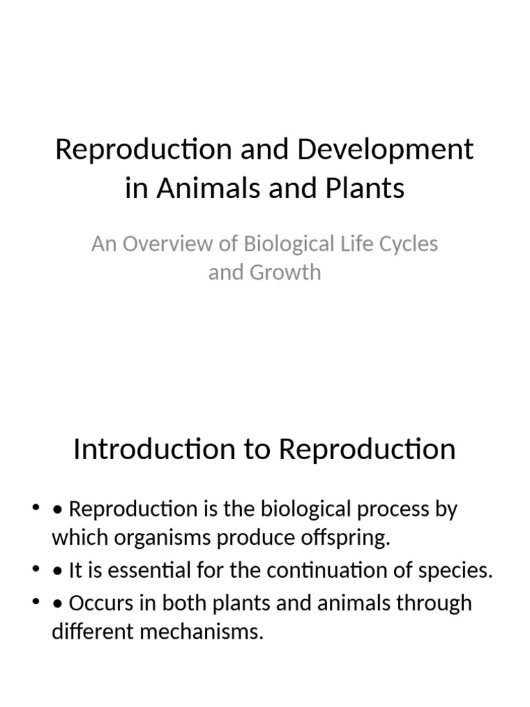Reproduction and Development | PDF