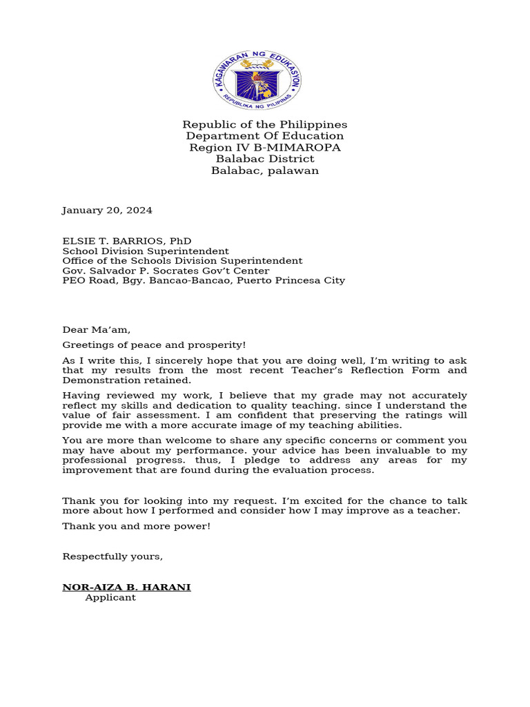 Harani Letter Retain | PDF