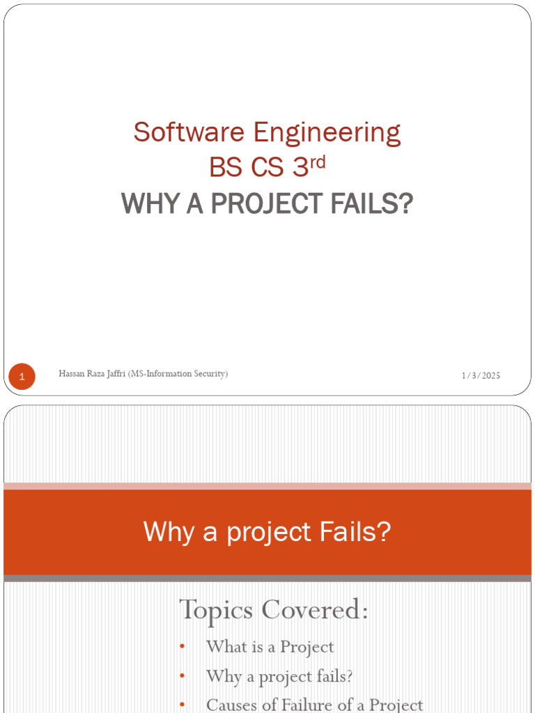 Lecture11 Why A Project Fails | PDF