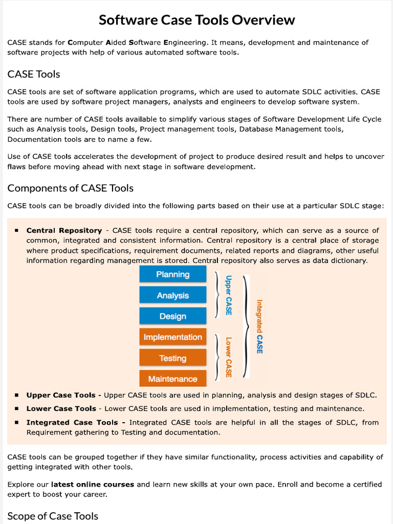Lecture7 Case Tools Types | PDF