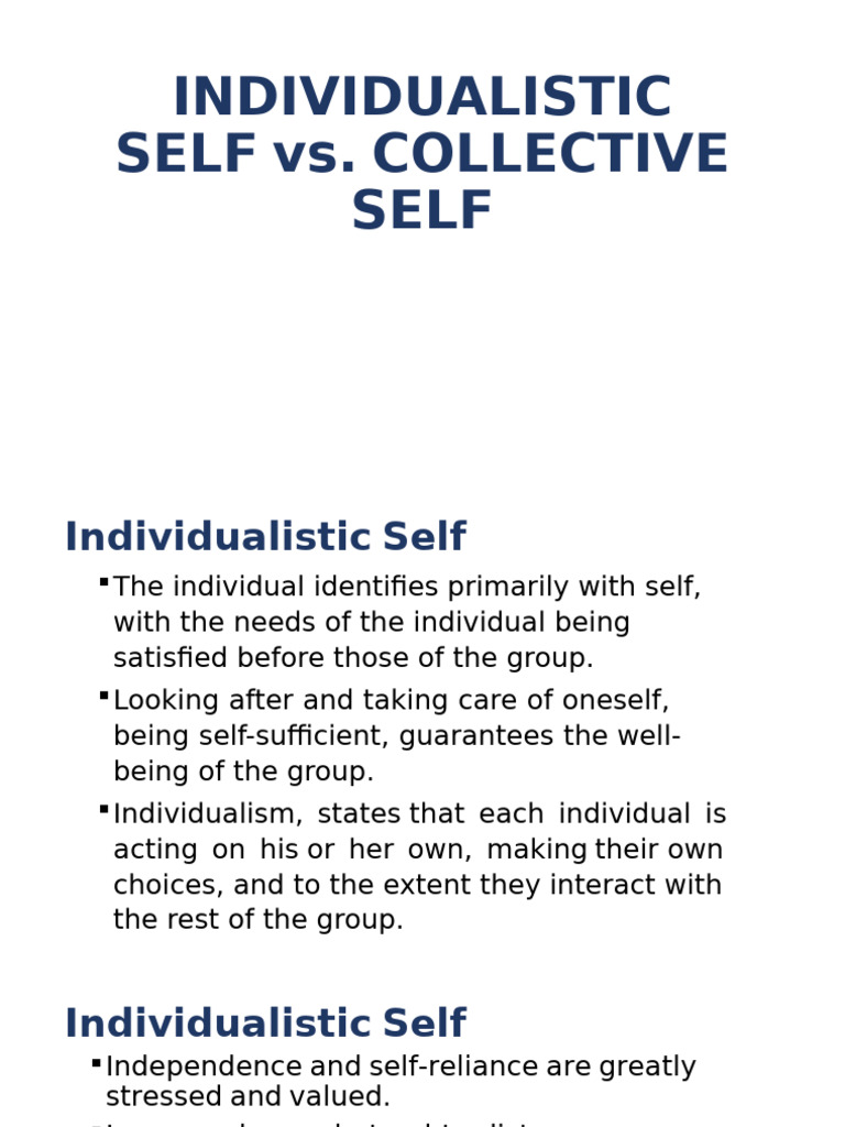 Individualistic vs. Collective Self Explained | PDF