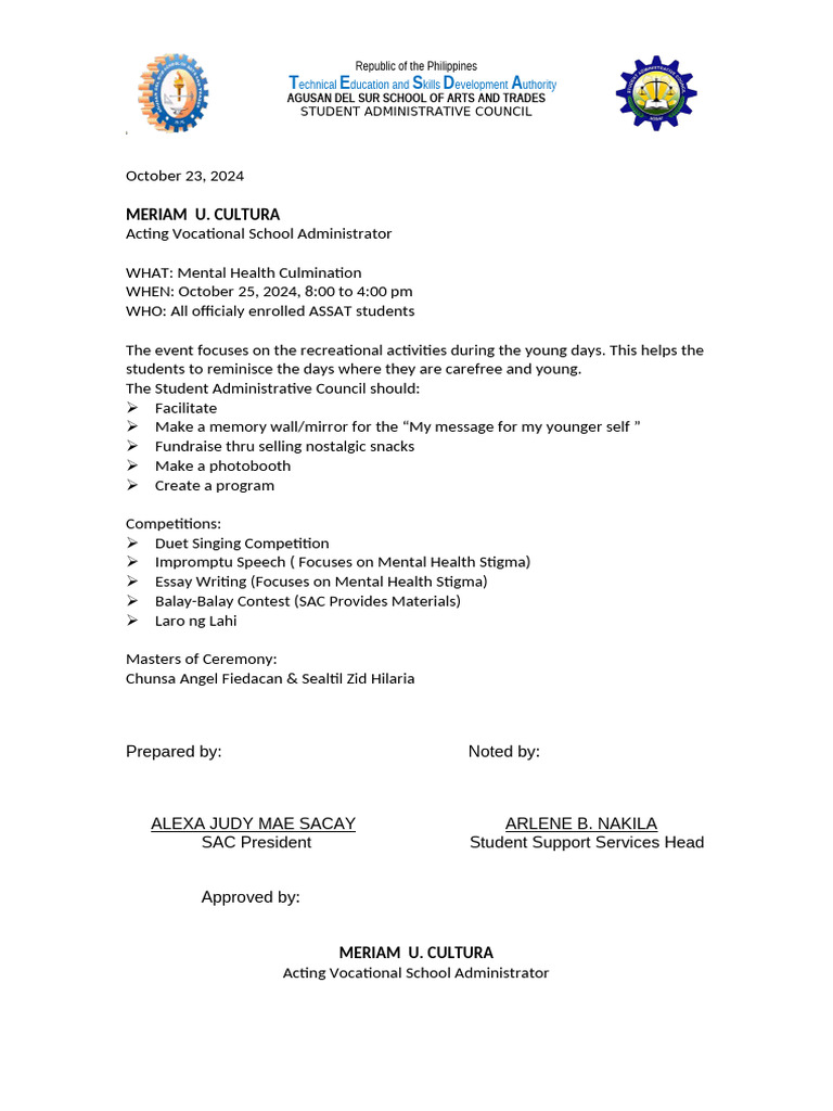 Mental Health Culmination Letter | PDF