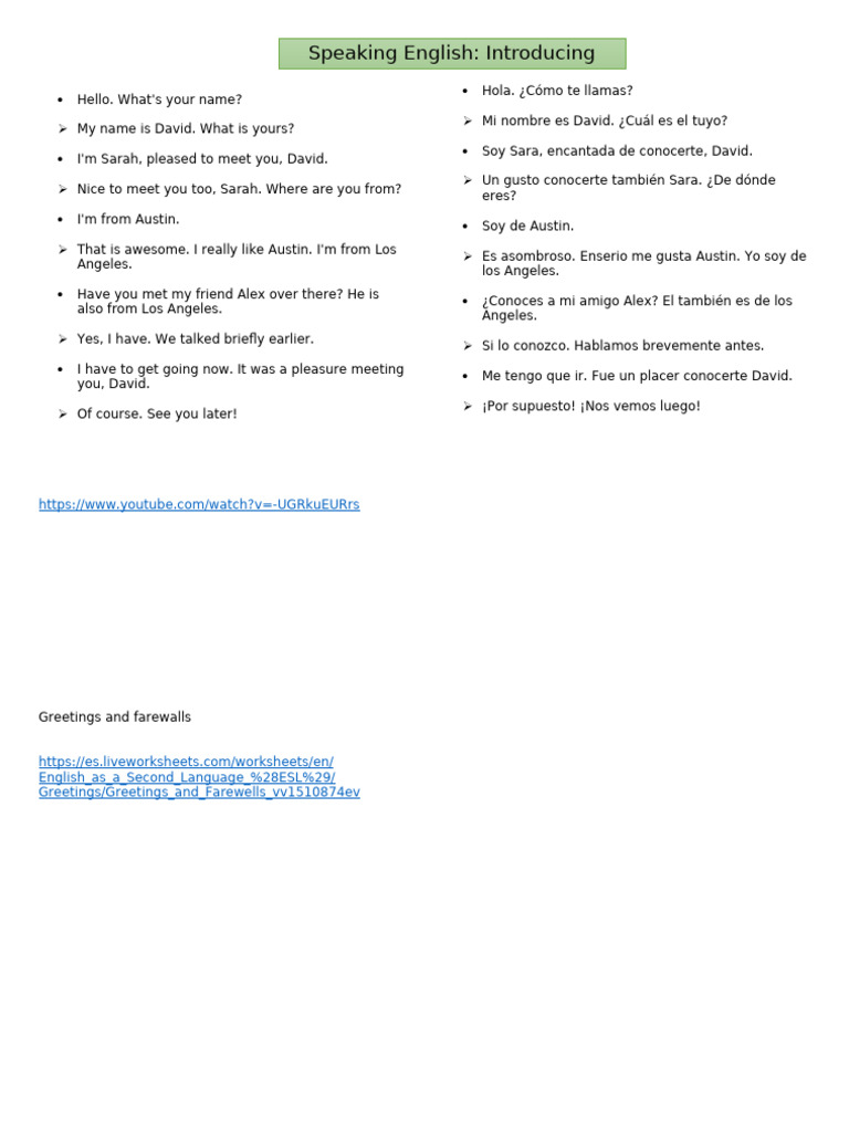 Introducing Yourself | PDF