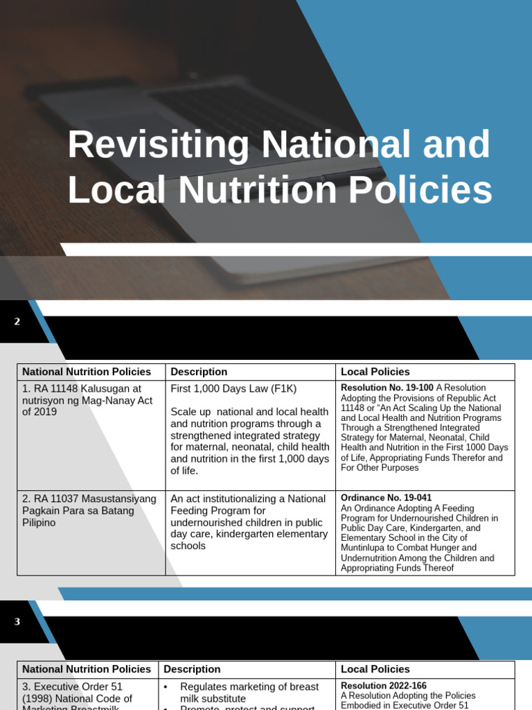 National and Local Nutrition Policies Overview | PDF | Breast Milk ...