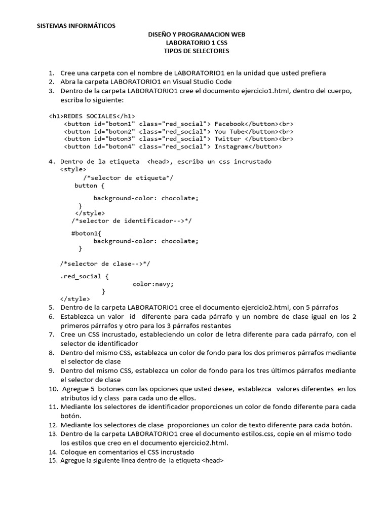 Laboratorio 1 CSS | PDF | Red mundial | Internet y web