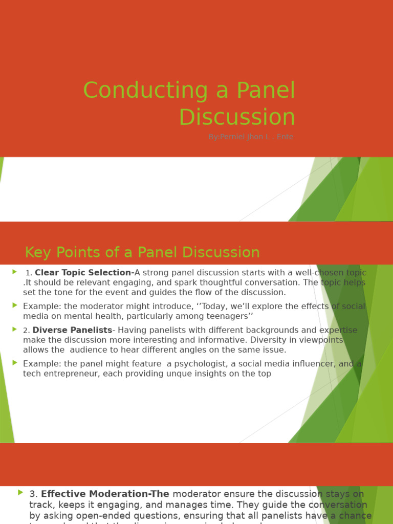 Conducting A Panel Discussion 1 3 | PDF