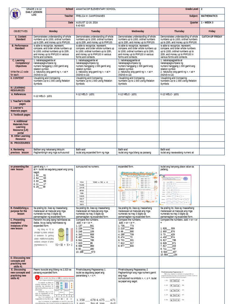 WEEK3 DLL MATH | PDF