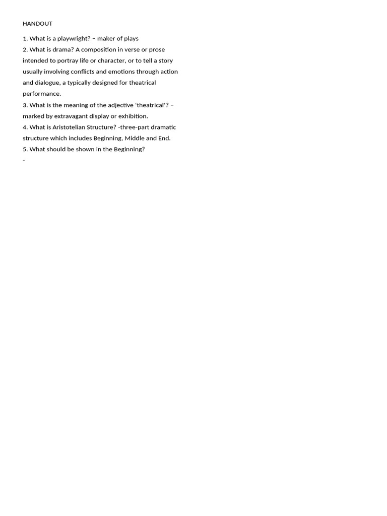 HANDOUT Creative Writing | PDF