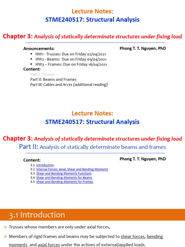 L4 - Analysis of Determinate Structures - Frames | PDF | Beam (Structure) | Bending