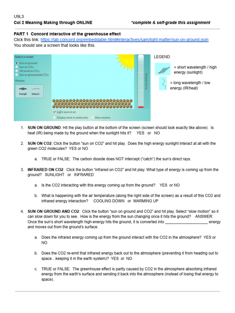 Greenhouse Effect Interactive Lab Guide | PDF | Greenhouse Effect ...