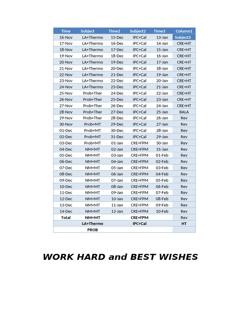 Timetable Pdf Pdf