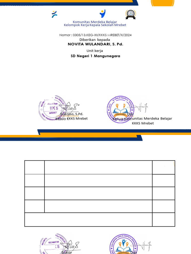 Sertifikat BPB - Novita Wulandari, S. PD | PDF