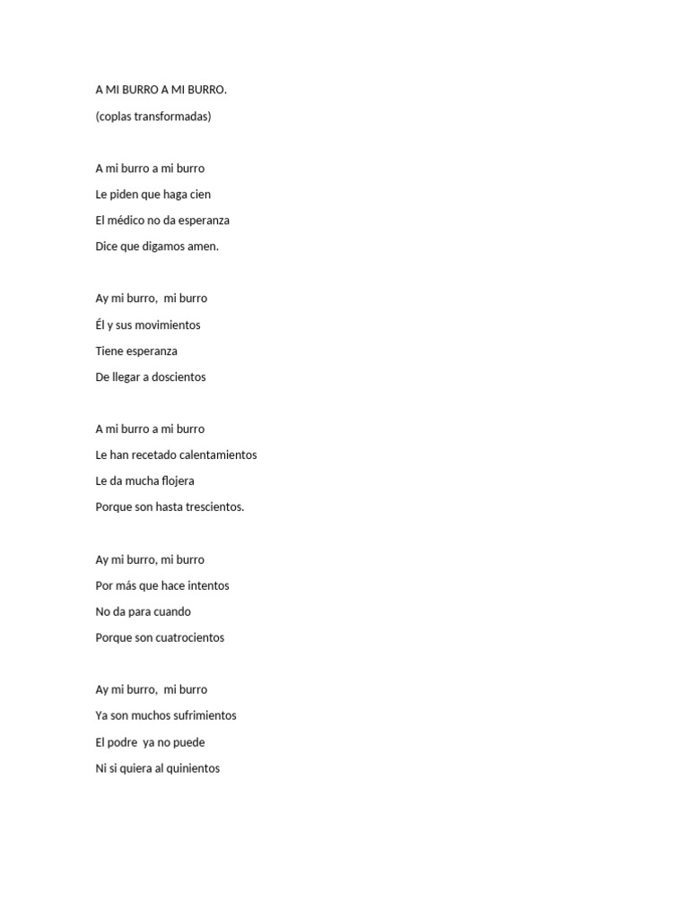 A Mi Burro A Mi Burro | PDF
