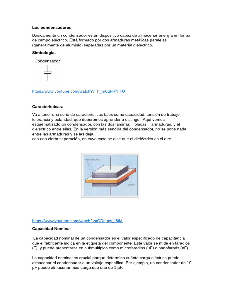Características y Tipos de Condensadores | PDF