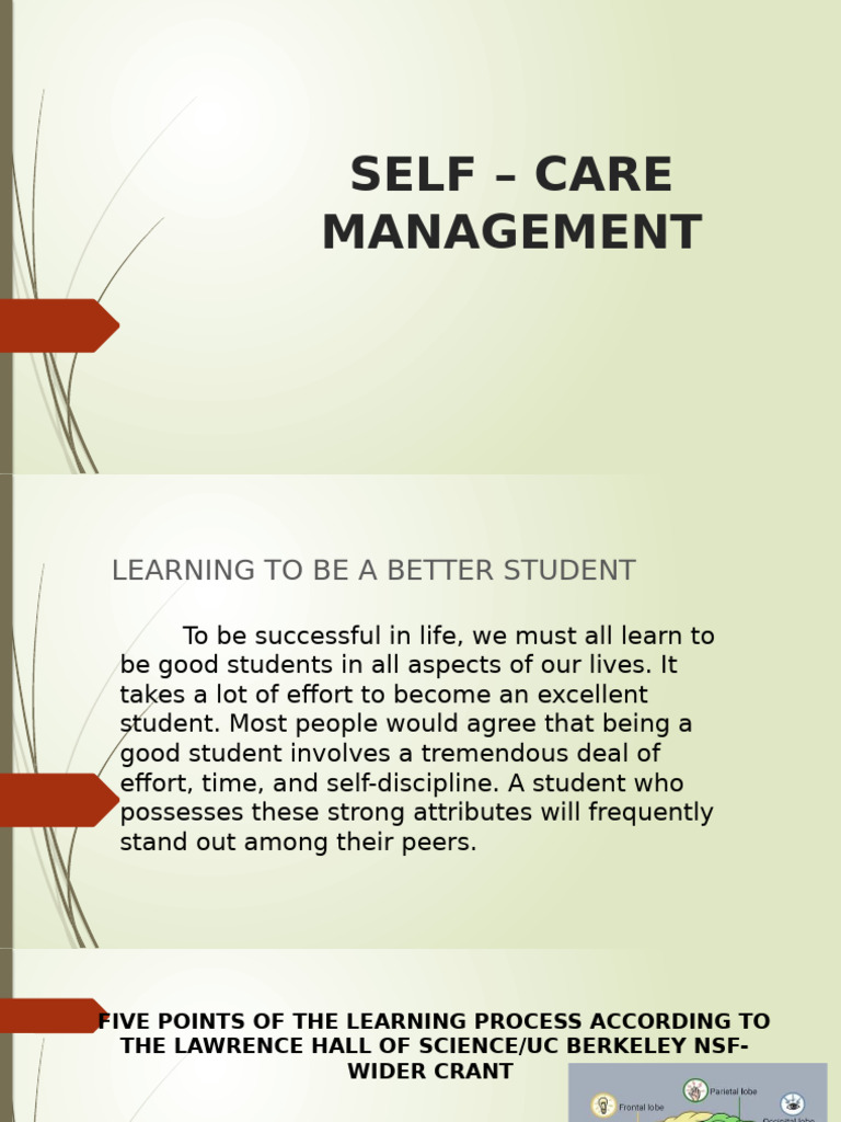 Effective Self-Care for Better Learning | PDF | Metacognition | Learning