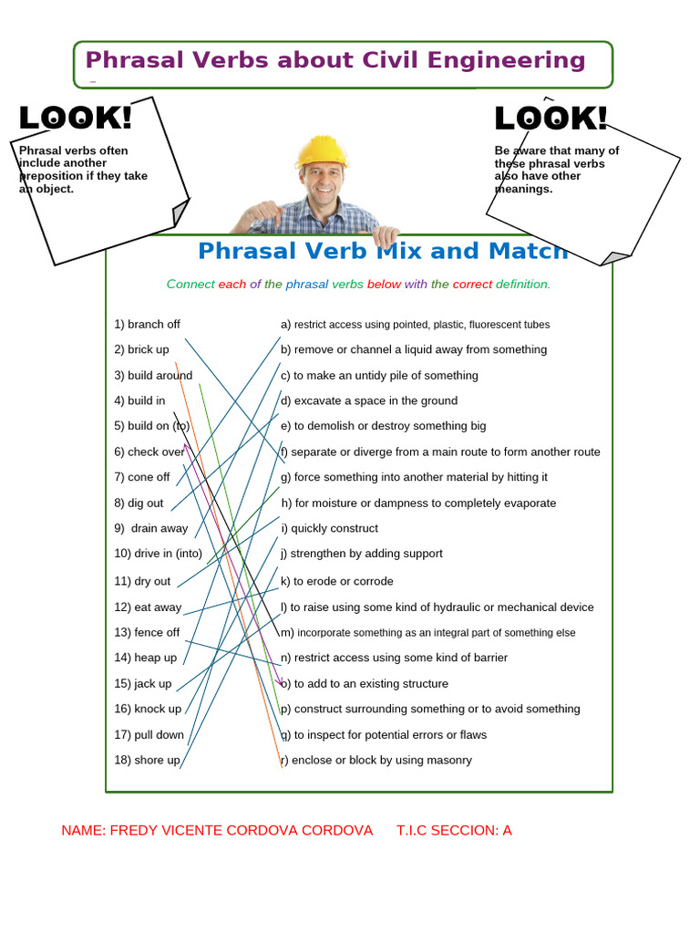 Phrasal Verbs For Civil Engineers | PDF | Civil Engineering | Building ...