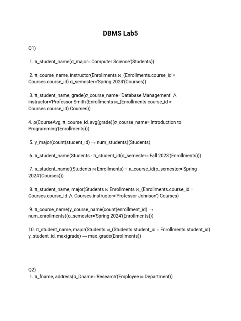 IIT2022263 DBMS Lab5 | PDF
