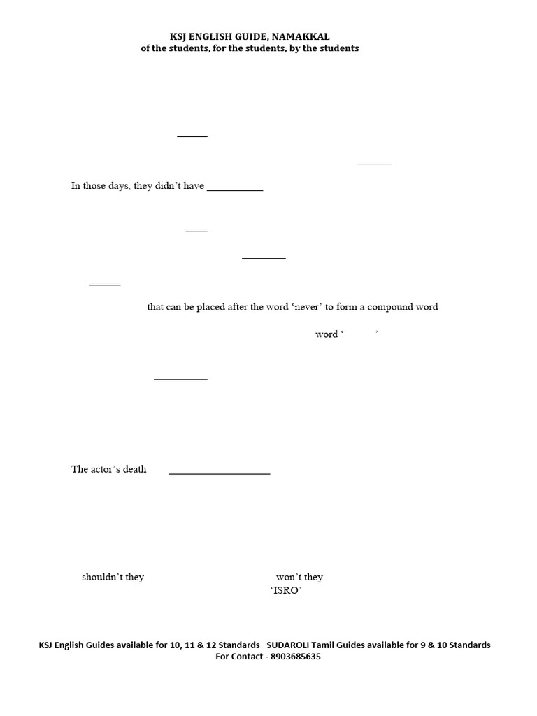 KSJ 12 Eng Quarterly Q & Key - 2023 | PDF