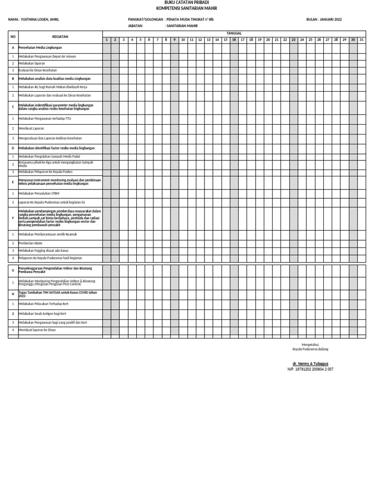 Contoh Log Book | PDF