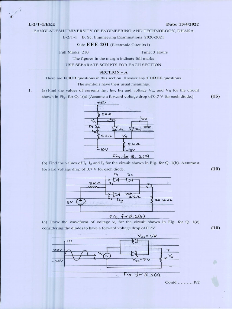 Sub EEE 201 Electronic Circuits I Full M | PDF