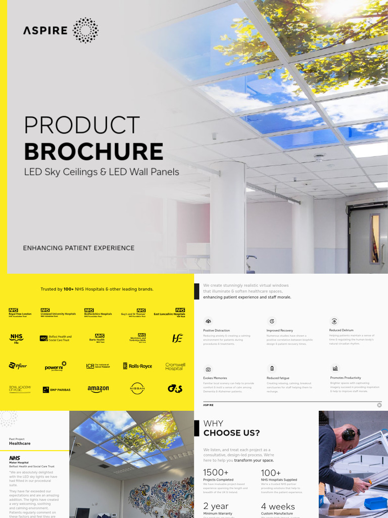 Brochure Aspire LED Sky Ceilings LED Wall Panels | PDF | Ink | Ceiling