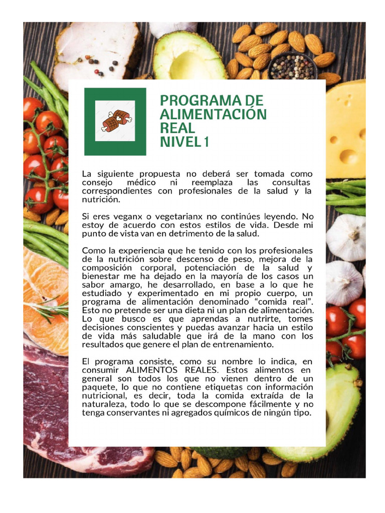 Programa Alimentacion N1 | PDF
