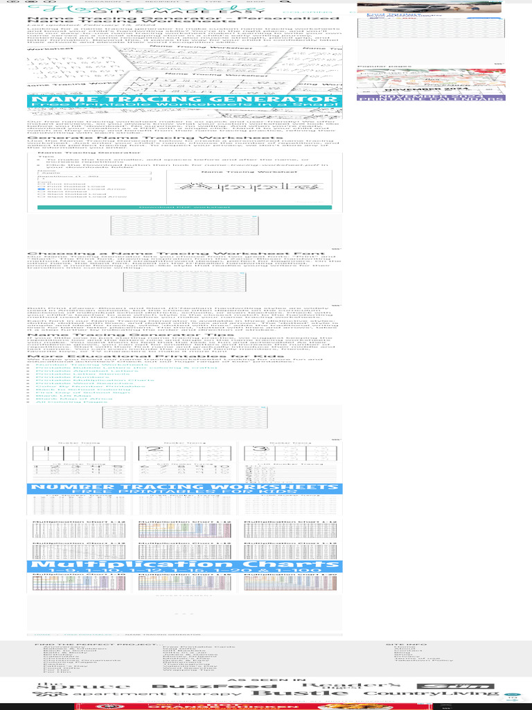 Custom Name Tracing Worksheet Maker | PDF | Writing